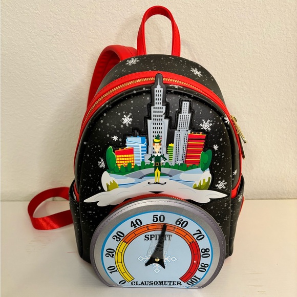 Loungefly | Bags | Nwt Loungefly Elf Clausometer Light Up Mini Backpack ...